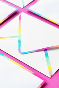 DIY Rainbow Edge Stationery – Confetti Fair