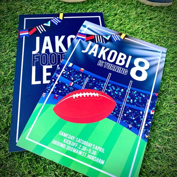 Jakobi's AFL themed party – Confetti Fair